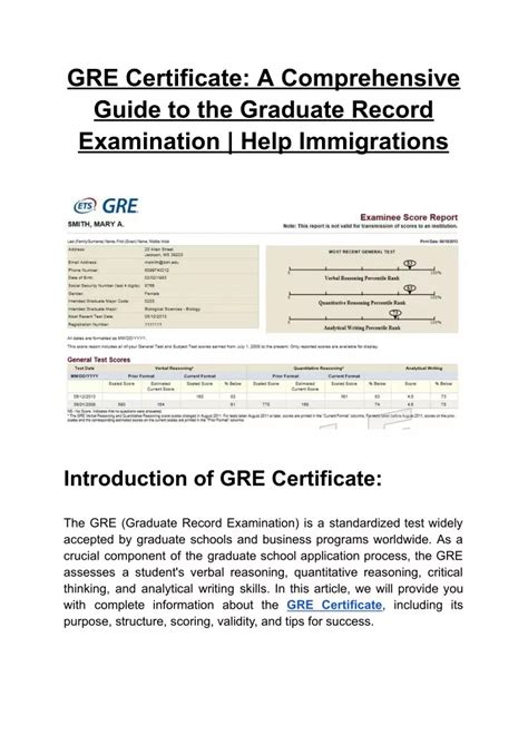 Ppt Gre Certificate A Comprehensive Guide To The Graduate Record