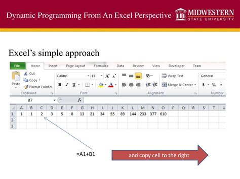 PPT Dynamic Programming From An Excel Perspective PowerPoint