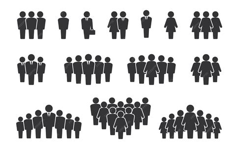 Premium Vector Person Group People Silhouette Icons Citizen Crowd