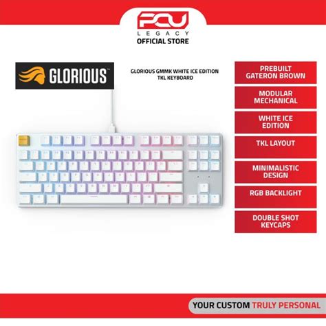 GLORIOUS GMMK WHITE ICE EDITION TKL KEYBOARD BROWN SWITCH Lazada