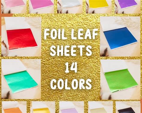 Foil Leaf Sheets Multicolored Foil Leaf Gold Foil Leaf Silver Foil Leaf Gilding Sheets Etsy