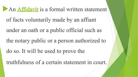 What Is Affidavit Meaning Examples And Elements Ppt
