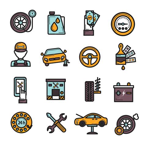 Premium Vector Auto Service Icon Set