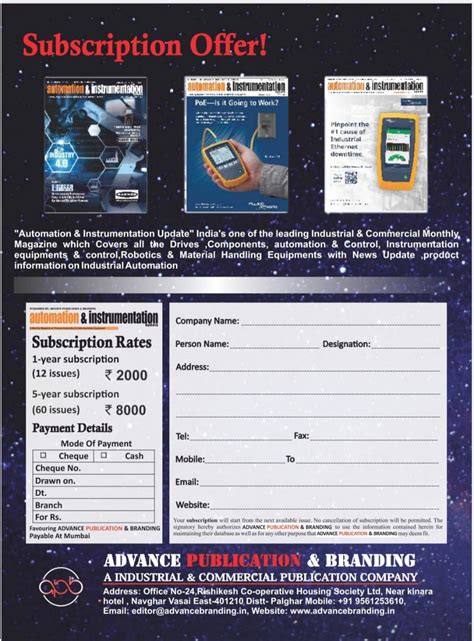 Magazines And Subscriptions Automation And Instrumentation Updates