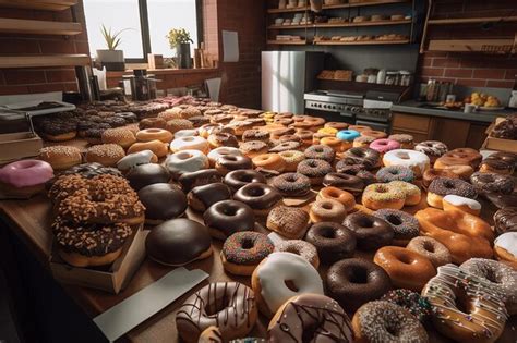 Premium Ai Image Colourful Donuts Frosting