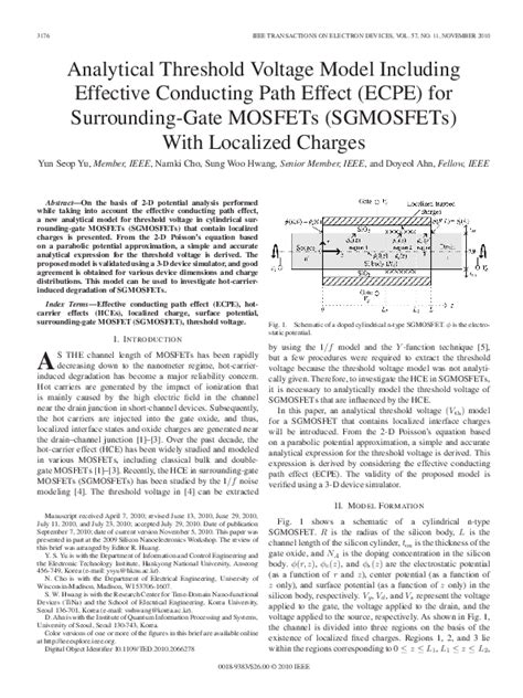 Pdf Analytical Threshold Voltage Model Including Effective Conducting Path Effect Ecpe For