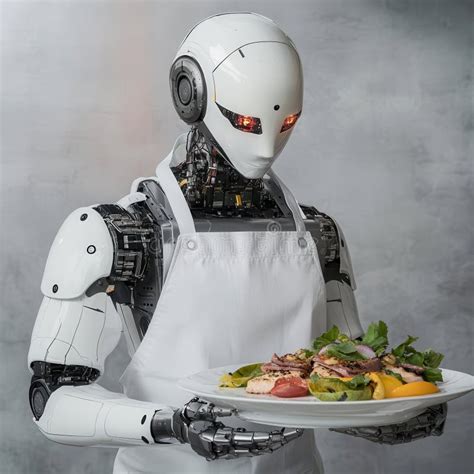 An Ai Powered Robotic Chef Preparing A Gourmet Meal In A Futuristic