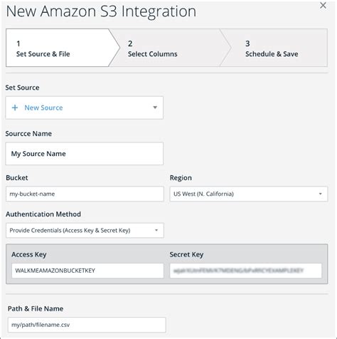 How To Configure An Amazon S3 Destination In The Integration Center WalkMe Help Center