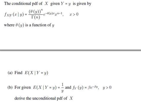 solved the conditional pdf of x given y y is given by 0