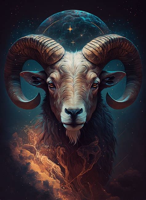 Aries Poster Zodiac Print Celestial Artwork Aries Astrology Poster