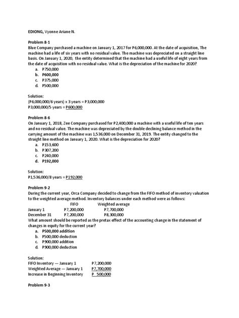 Intermediate Accounting Volume 3 Valix Pdf Net Income Depreciation