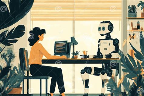 Collaboration Between A Human And A Robot On A Project At A Modern