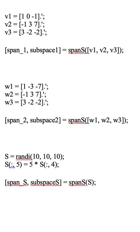solved given a set of vectors s {v1 v2 vk} in r” w