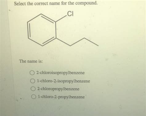 Solved Select The Correct Name For The Compound Ho Br The