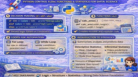 Python Control Flow Functions And Statistics For Data Science