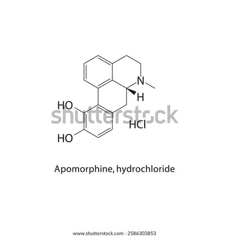 Apomorphine Hydrochloride Skeletal Structuredopamine Agonist Compound Stock Vector Royalty Free