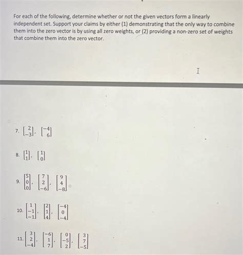 solved for each of the following determine whether or not