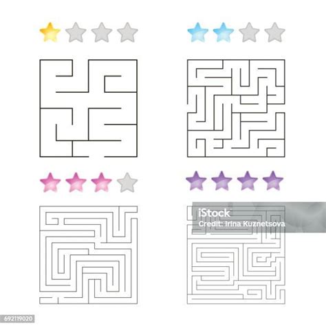 아이 들을 위한 4 평방 미로의 일련의 벡터 일러스트 레이 션 개념과 주제에 대한 스톡 벡터 아트 및 기타 이미지 개념과 주제 검색 결정 Istock