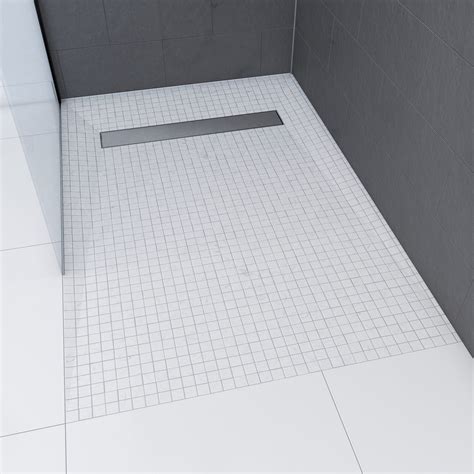 Receveur De Douche A Carreler 80x120cm Recoupable Sur Mesure Avec Bonde Caniveau Rainy Linear