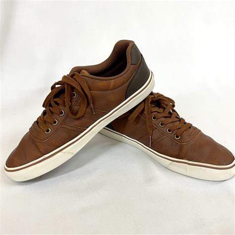 Levis Mens Miles Tumbled Wx Brown Leather Tennis Shoes 51930309h Size