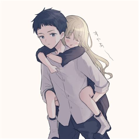 Safebooru 1boy 1girl Bangs Black Hair Blonde Hair Blue Dress Blue