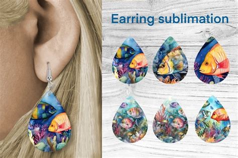 Teardrop Earring Sublimation Fish Earring