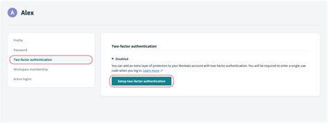 Two Factor Authentication Workato Docs