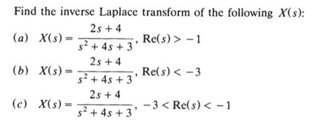 Solved Find The Inverse Laplace Transform Of The Following