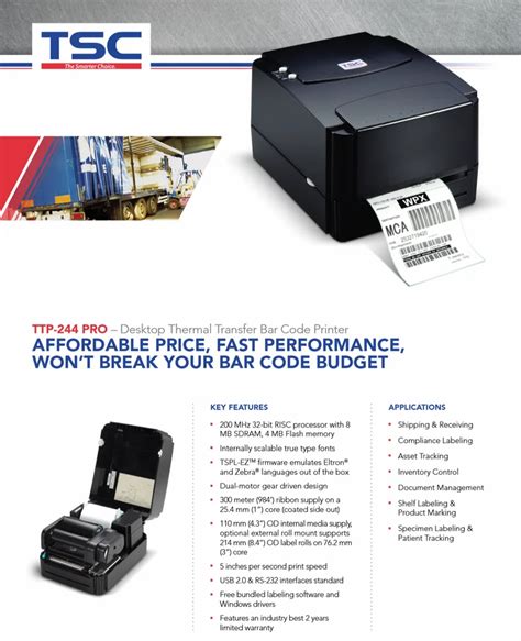 Tsc Ttp 244 Pro Barcode Printer Print Speed 203dpi At ₹ 14000 In Lucknow