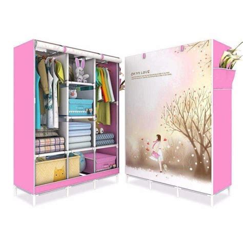 Wardrobe 3d Design Diy Multifunction Clothes Storage Rack Cabinet Organizer Cod Shopee