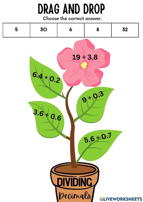 Division By Decimal Number Online Exercise For Live Worksheets