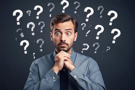 Confused Man Thinking In A Thoughtful Pose With Question Mark Choice