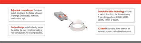 Juno Canless Led Wafer Light Round Wafer Downlight 5 In 1 Switchable White Color Temperature