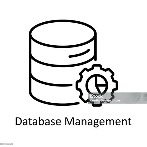 Database Management Vector Outline Icon Design Illustration Business And Data Management Symbol