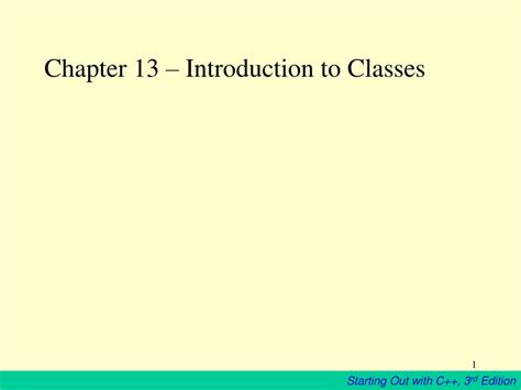 Ppt Chapter 13 Introduction To Classes Powerpoint Presentation