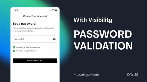 Flutter Password Validation With Visibility Day 29