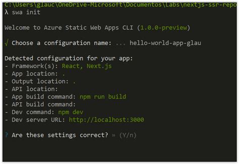 Missing Npm Run Dev Command In The Swa Cli Configjson Nextjs