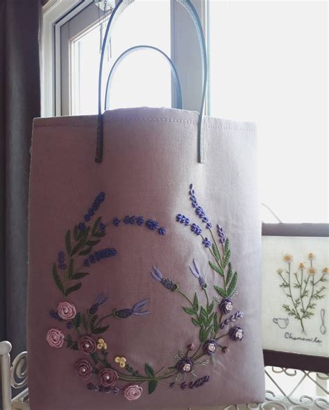 라벤더 자수가방 프랑스자수 자수타그램 Embroider 아름동 세종프랑스자수 취미생활 범지기마을 자수 가방