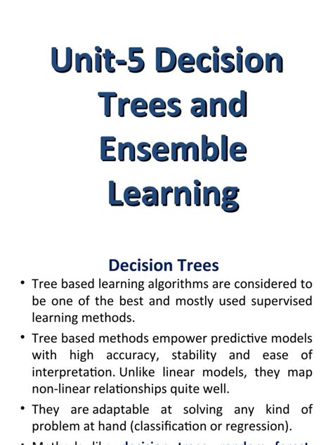 Unit 5 Decision Trees And Ensemble Learning Pdf Cluster Analysis