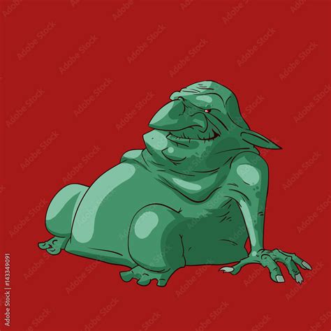 Colorful Vector Illustration Of A Fat Troll Stock Vector Adobe Stock