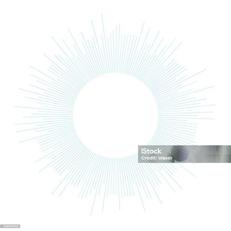 Blue Radial Lines Around A Circular Copy Space Stock Illustration