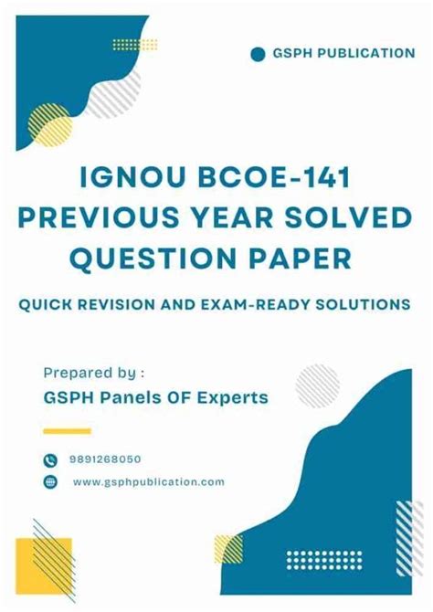Ignou Bcoe 141 Previous Year Solved Question Paper Gsph Publication Ignou Solved Assignment