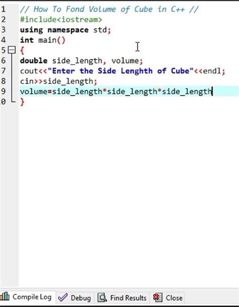 Find Volume Of Cube In C Program To Find Volume Of Cube In Cpp Cpp Programmingshorts