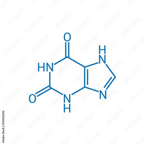 Chemical Structure Of Xanthine C5h4n4o2 Stock Vector Adobe Stock