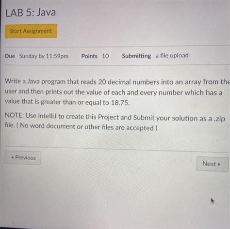 solved lab 5 java start assignment due sunday by 11 59pm