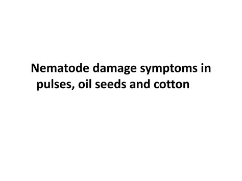 Nematode Damage Symptoms In Crop Plants Pptx