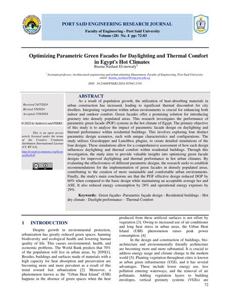 Pdf Optimizing Parametric Green Facades For Daylighting And Thermal Comfort In Egypts Hot