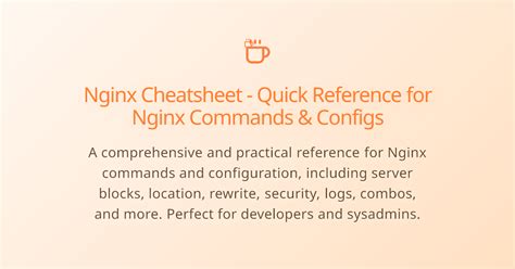 Nginx Cheatsheet Quick Reference For Nginx Commands And Configs