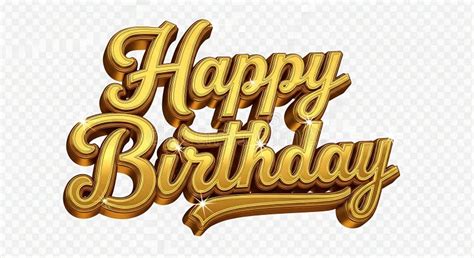 Luxurious Gold Happy Birthday Script Lettering Effect Stock