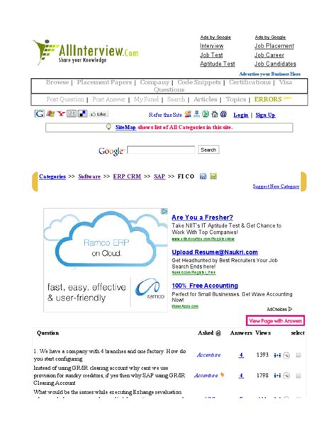 Sap Interview Questions Pdf Invoice Computing